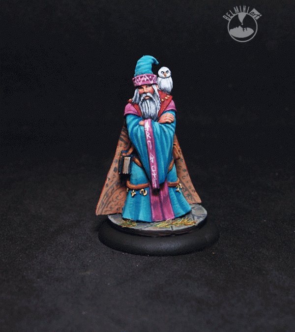 Reaper miniatures Male Wizard Dr Orontius with familiar - Belminiart